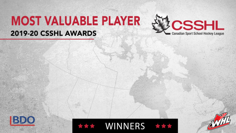 Winners of MVP announced | Canadian Sport School Hockey League